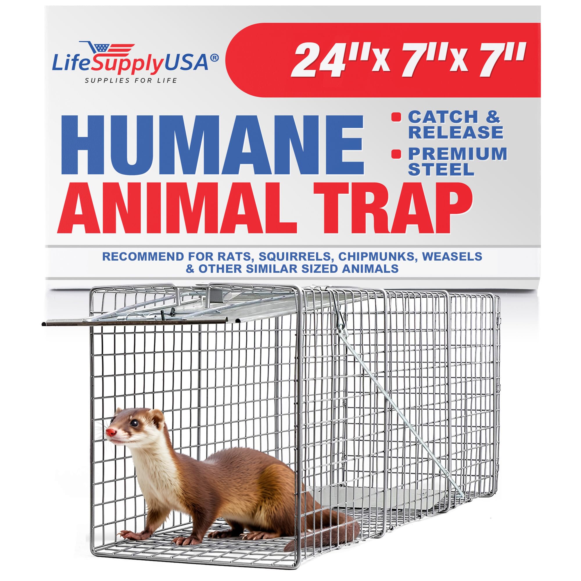 Heavy Duty Catch Release Live Humane Animal Cage Trap by LifeSupplyUSA